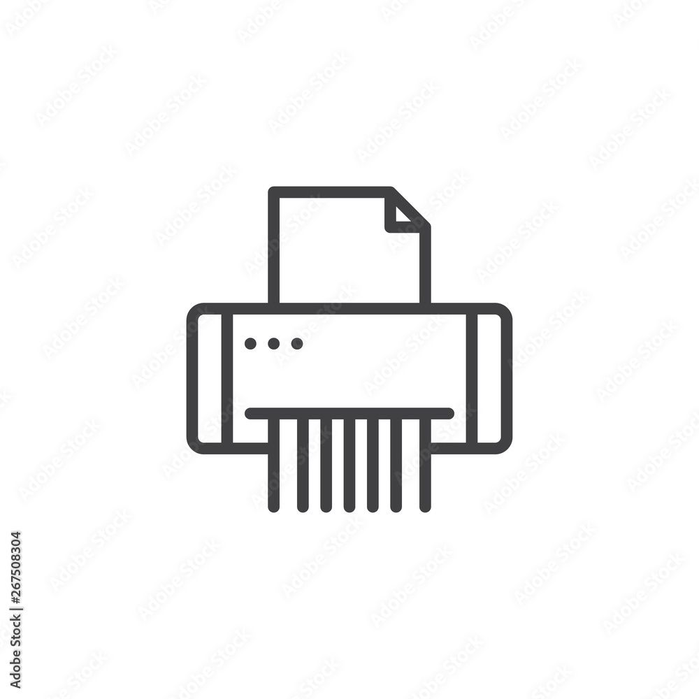 Paper Shredder Machine line icon. linear style sign for mobile concept ...