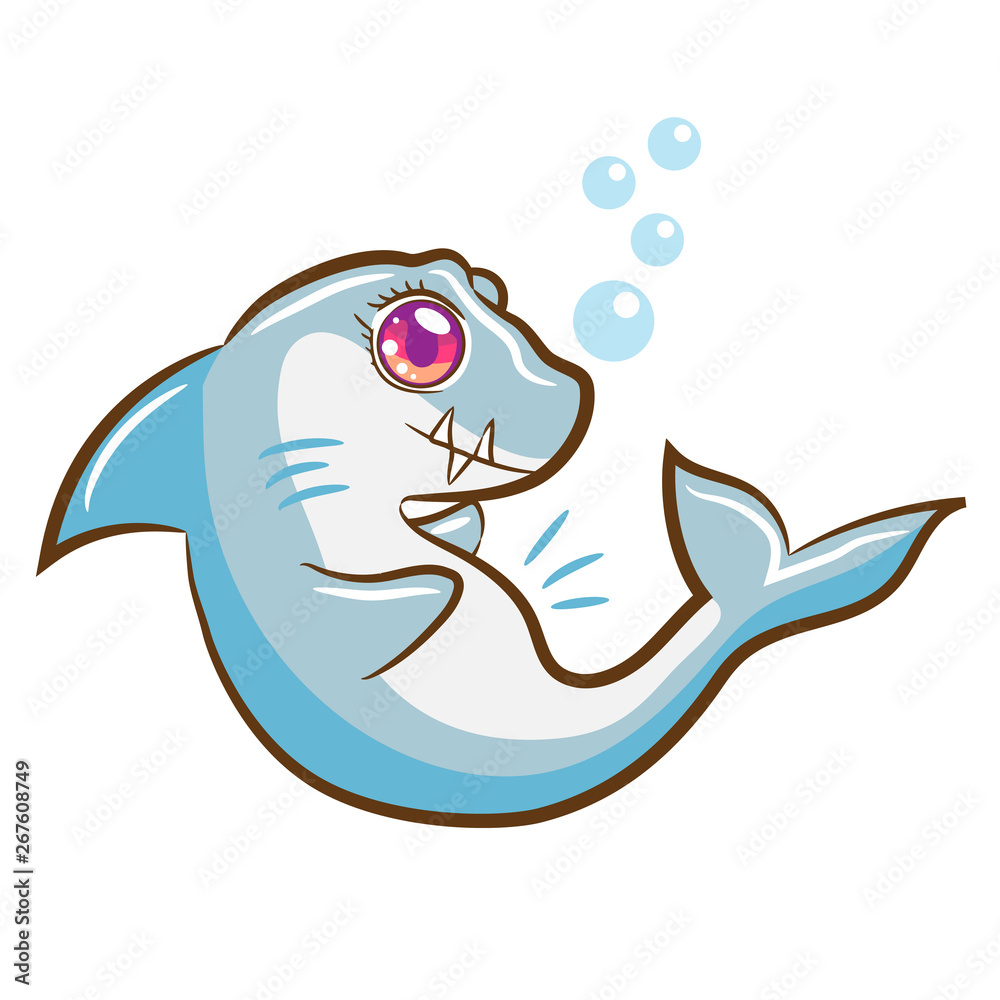 baby shark vector graphic clipart Stock Vector | Adobe Stock