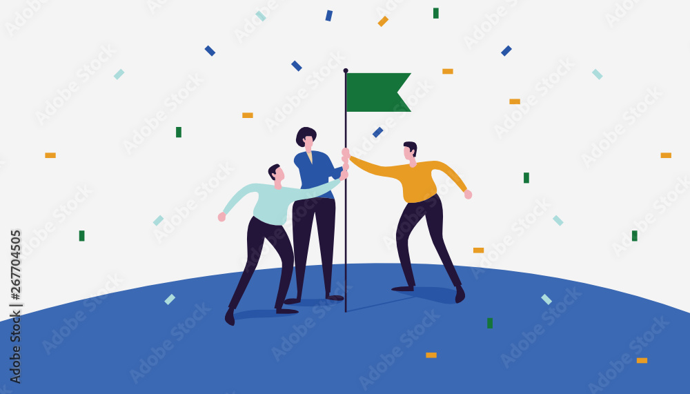 Succes team concept illustration, can be use for, landing page ...