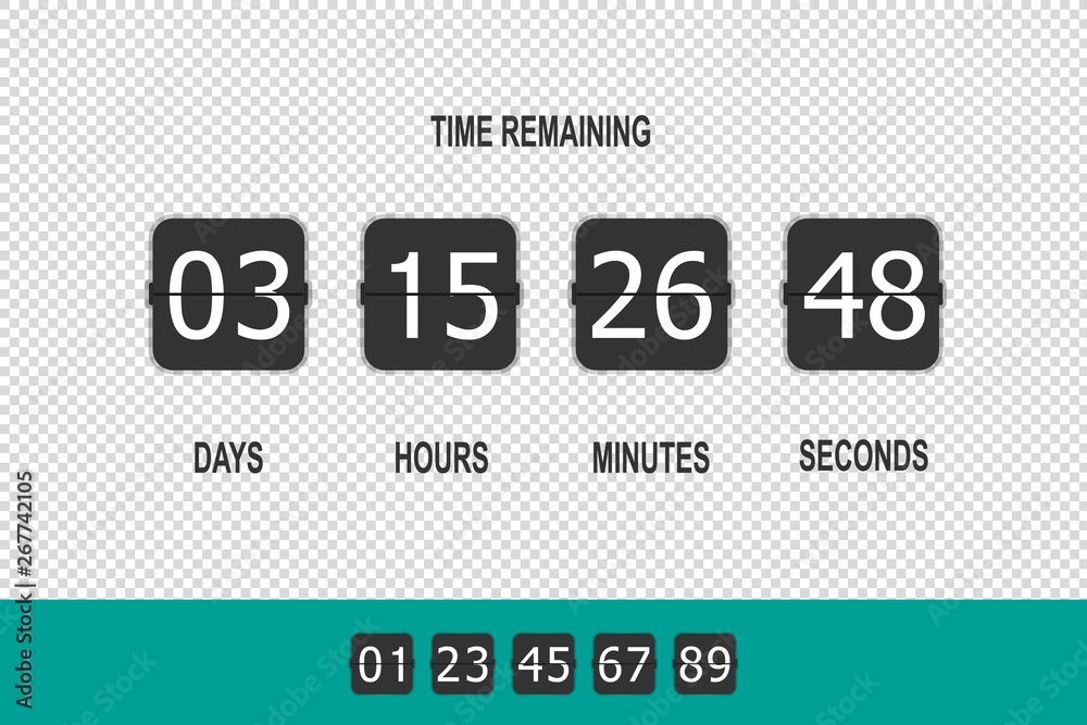 Vetor do Stock Clock Counter, Timer Flip Countdown, Time Remaining Countdown - Vector ...