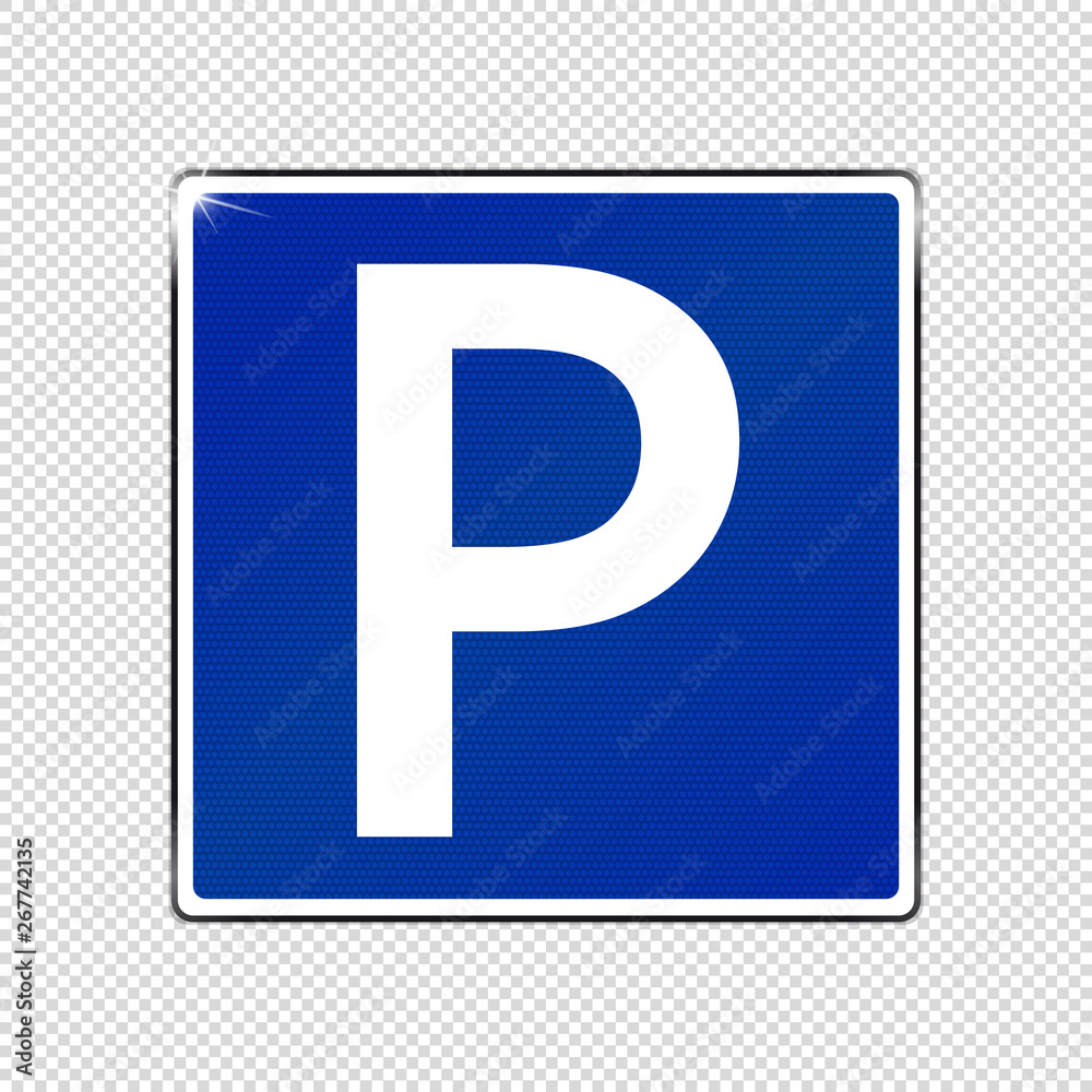 Parking Spot Sign - Blue Shining Vector Illustration - Isolated On ...