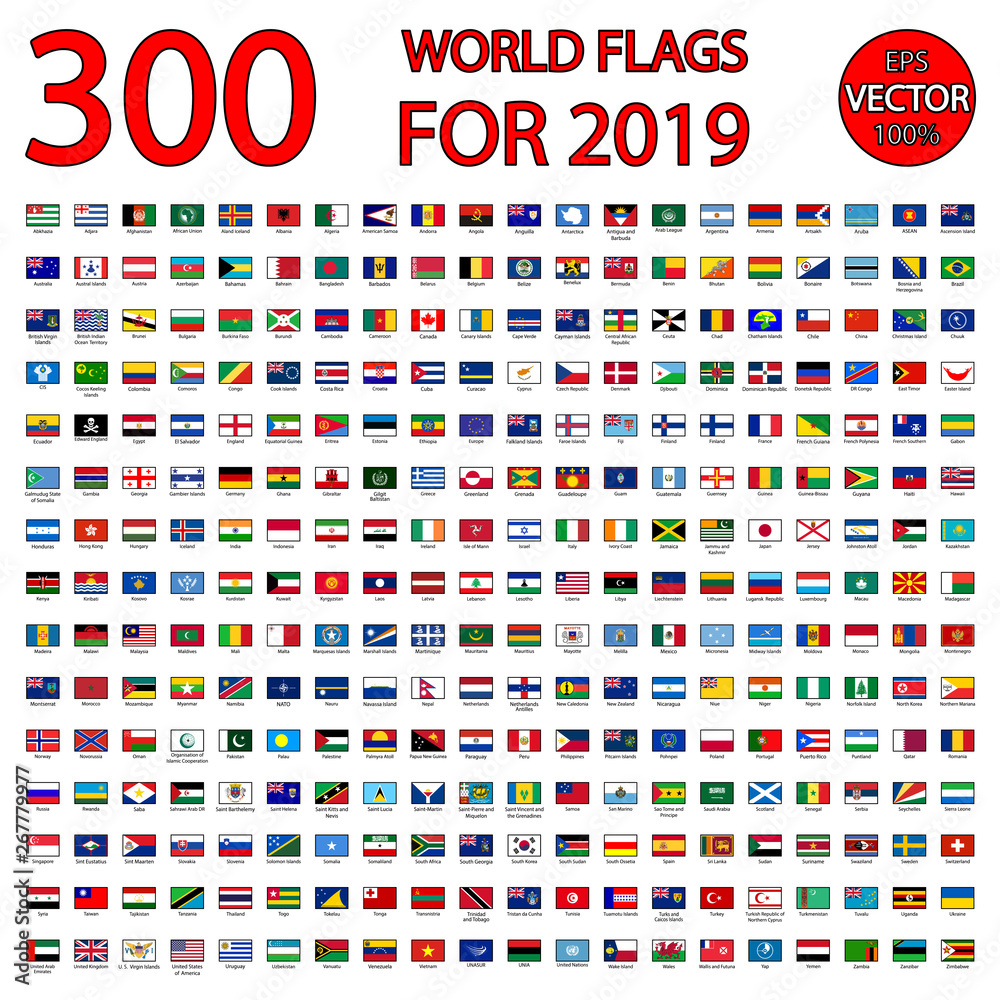 All official national flags of the world . circular design Stock Vector ...