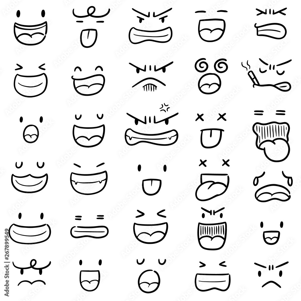 vector set of cartoon face Stock Vector | Adobe Stock