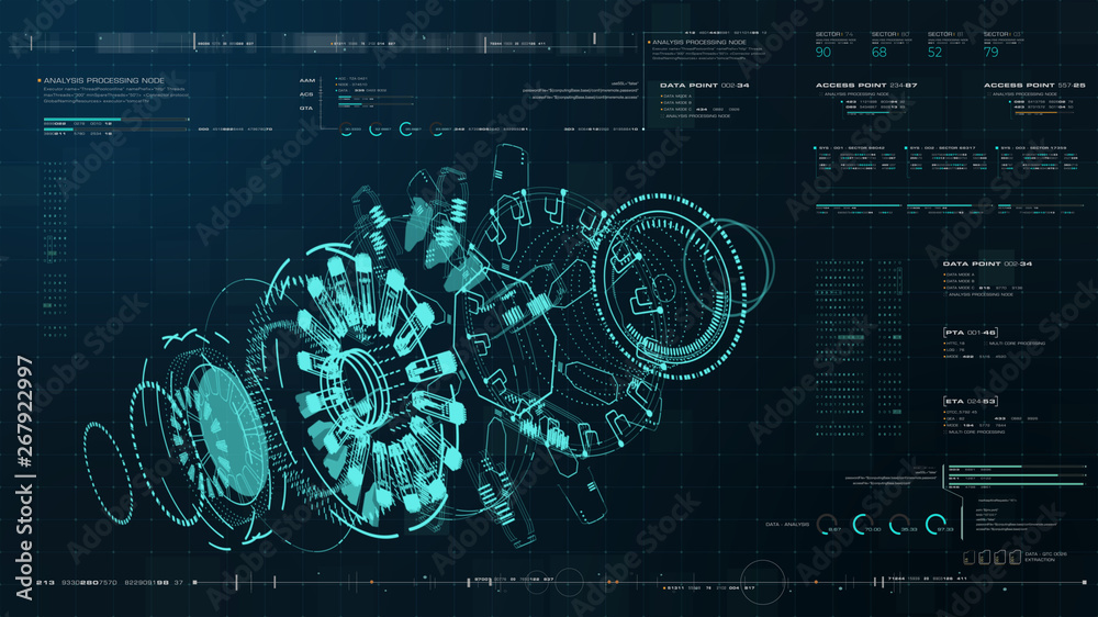 Advance motion graphic futuristic user interface head up display screen ...