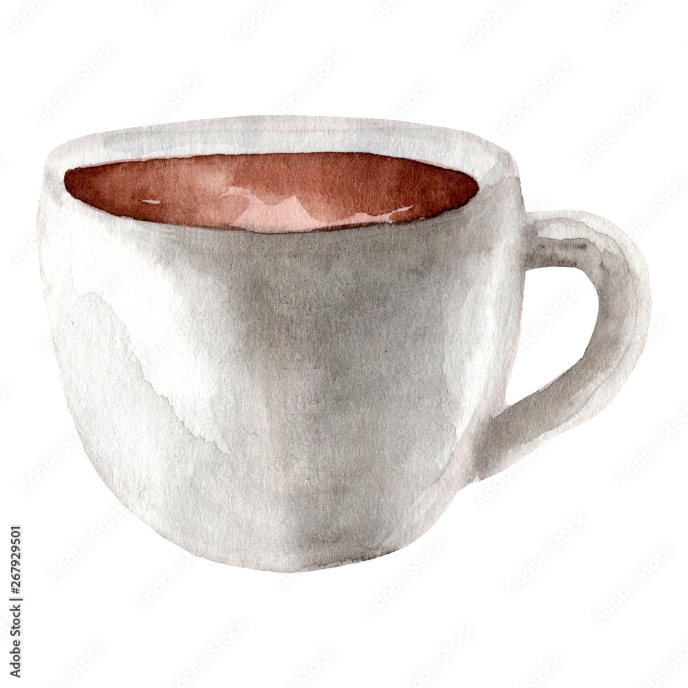 Hand painted watercolor coffee clipart. Isolated on white background ...