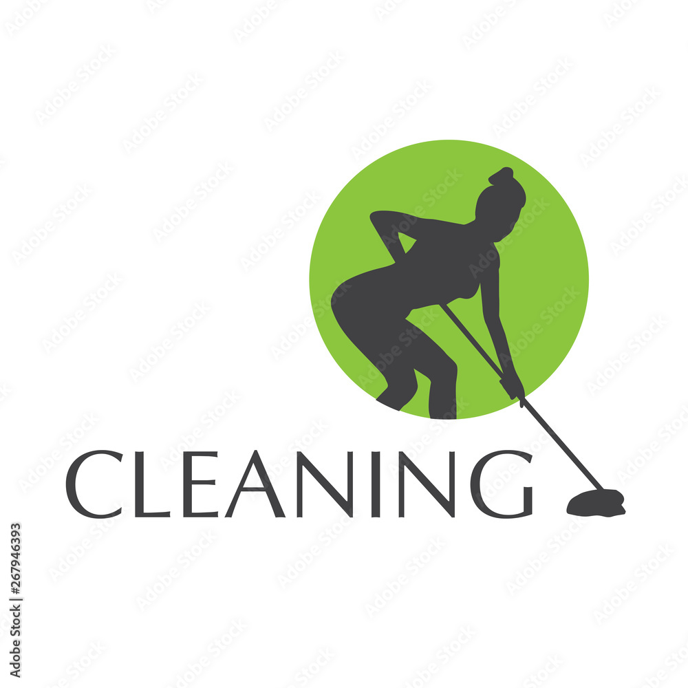 vector logo of cleaning and sweep service Stock Vector | Adobe Stock