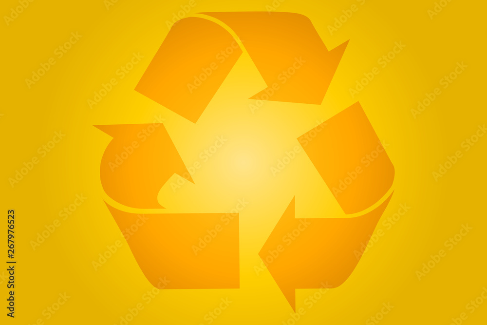 Símbolo de color amarillo de reciclaje y reutilización Stock Vector ...