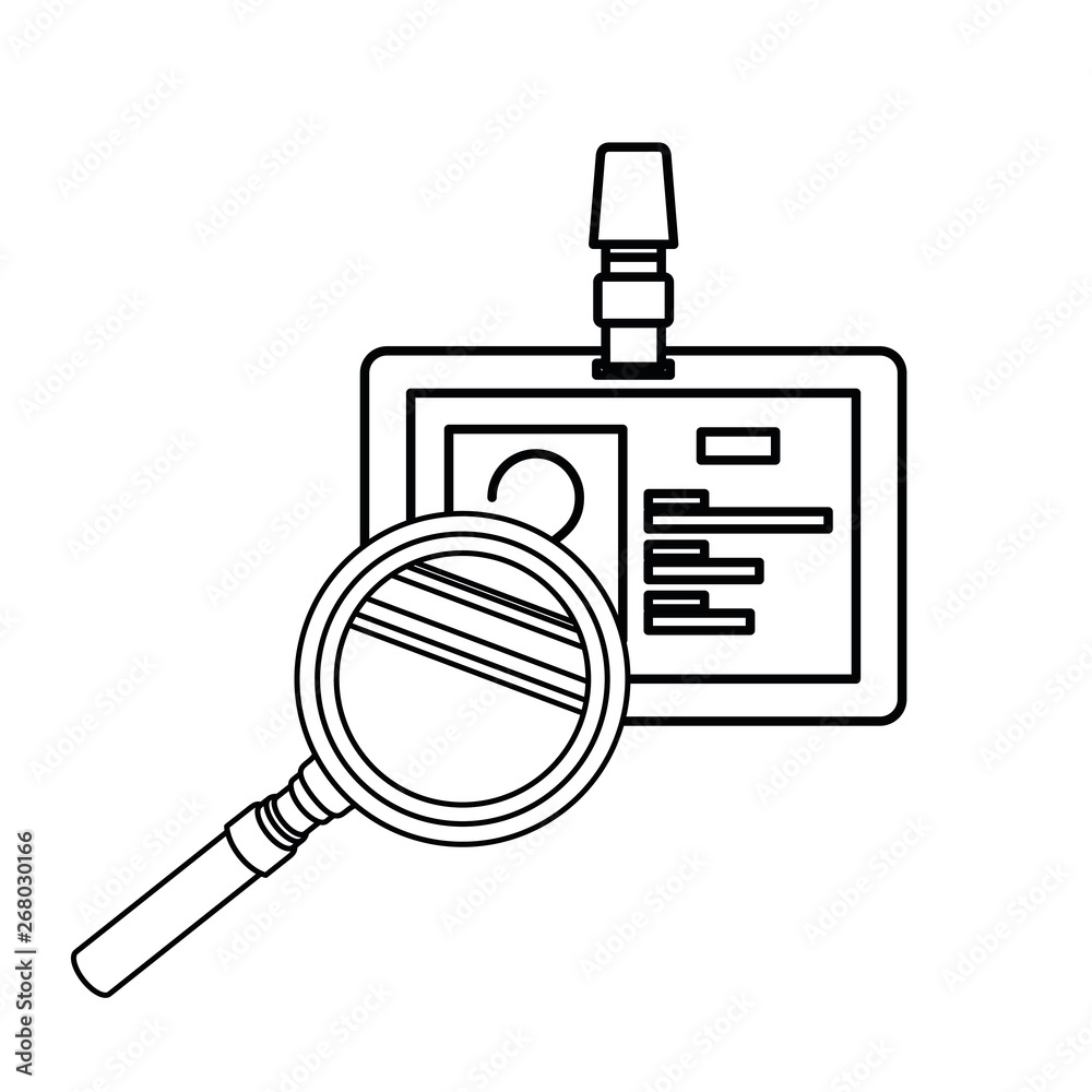 silhouette of identification card with white background Stock Vector ...