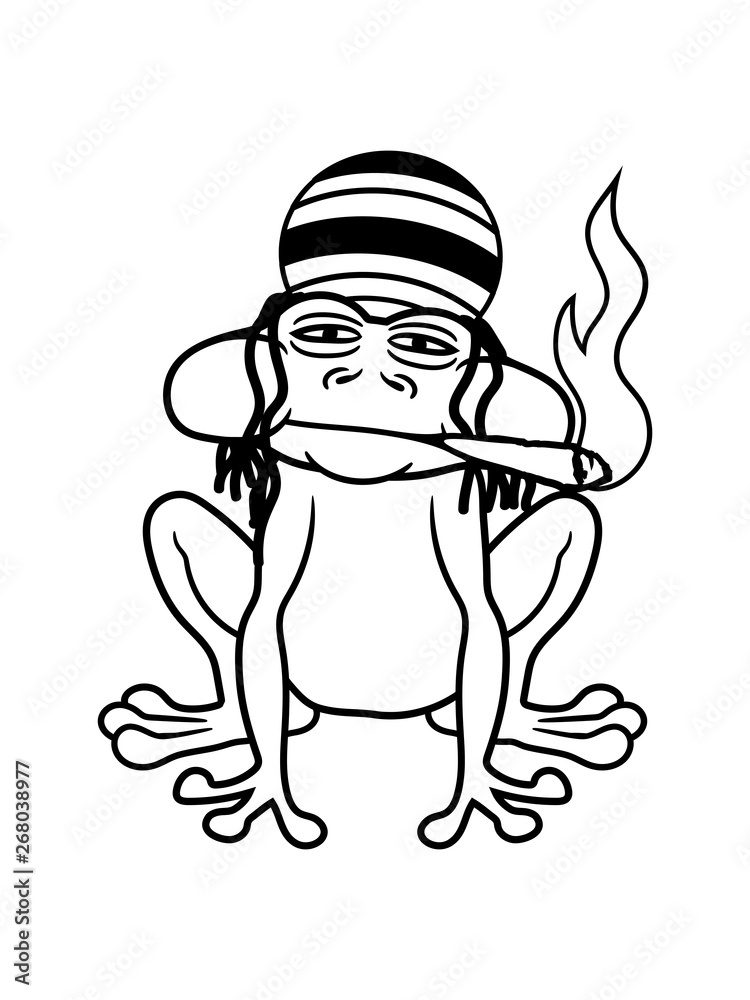 frosch kiffer joint hanf weed stoned bekifft drogen rauchen raggae ...
