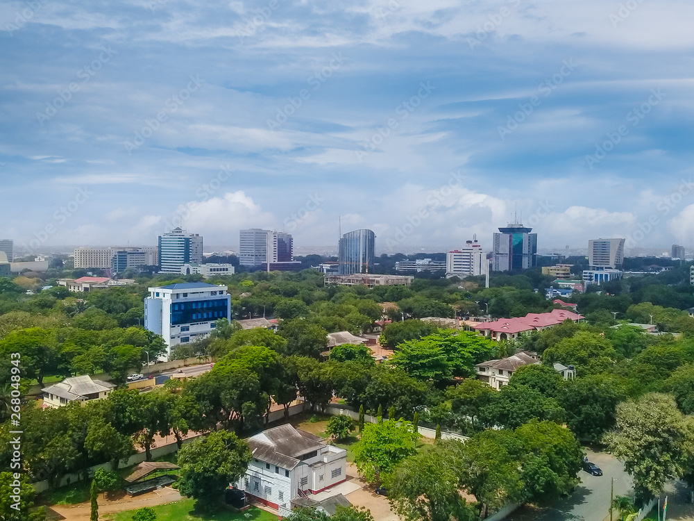 Modern residential buildings in Accra, capital of Ghana. Modern view ...