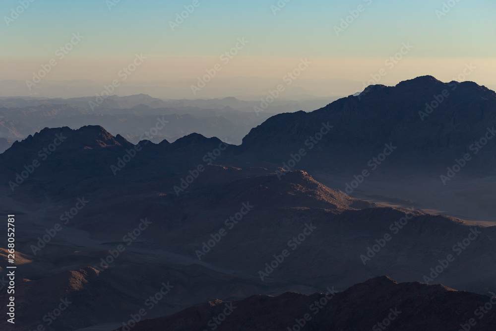 Egypt. Mount Sinai in the morning at sunrise. (Mount Horeb, Gabal Musa ...