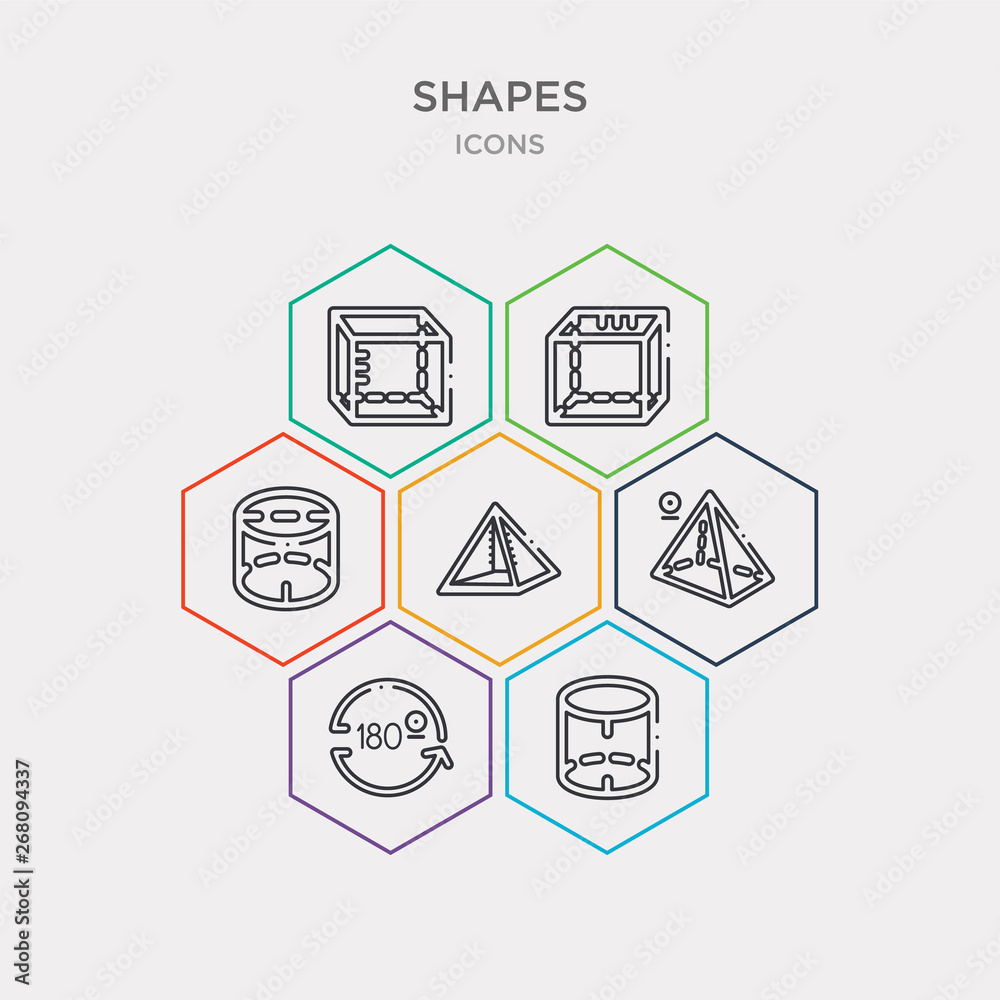 simple set of cylinder volumetric, 180 degrees angle, triangular ...