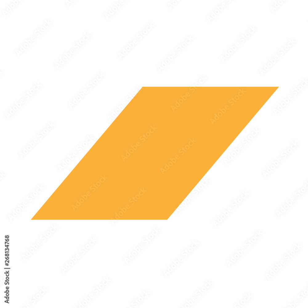 orange parallelogram basic simple shapes isolated on white background ...