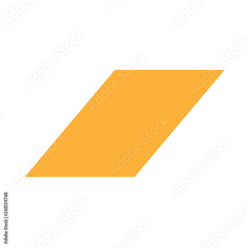orange parallelogram basic simple shapes isolated on white background ...