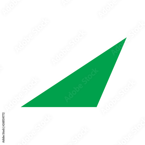 green scalene triangle basic simple shapes isolated on white background ...