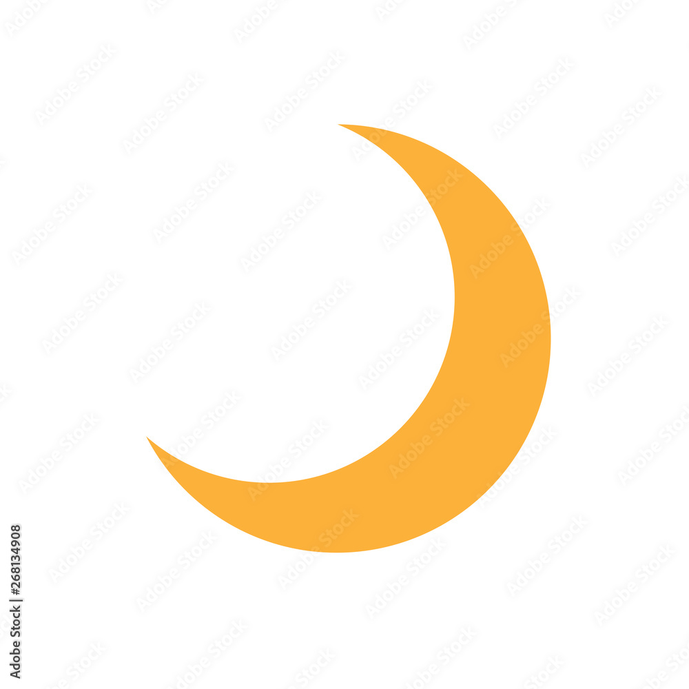 orange crescent basic simple shapes isolated on white background ...