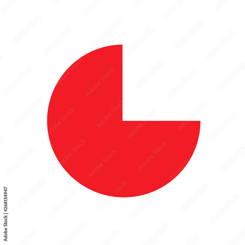 red pic basic simple shapes isolated on white background, geometric pic ...