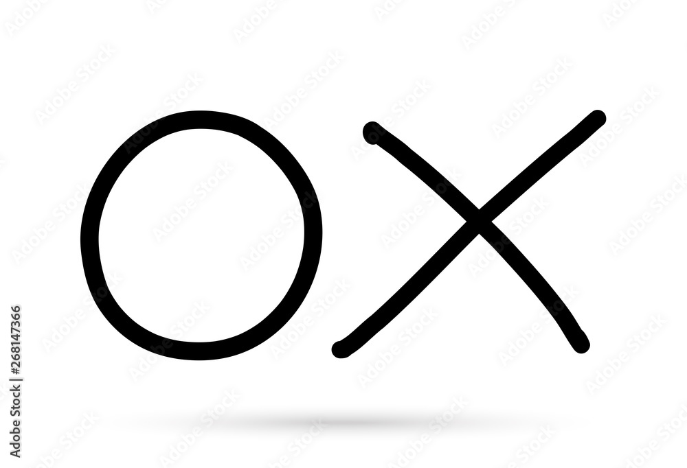 popular drawing o and x cross marks and circles tic-tac-toe game symbol ...