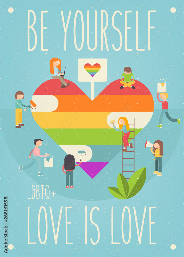 LGBT People Community Poster Design - Happy Pride. LGBTQ Group of ...