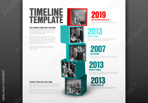 Stacked Cubes Timeline Layout Stock Template | Adobe Stock