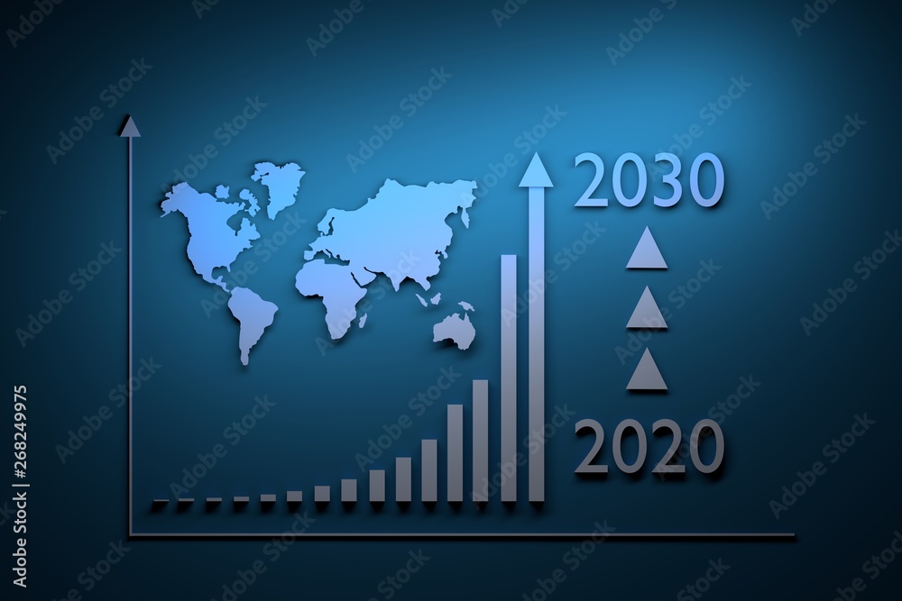 Growth infographics from 2020 to 2030 Stock Illustration | Adobe Stock