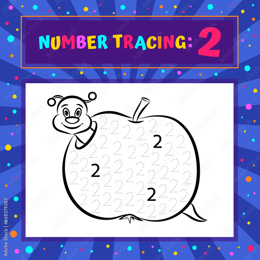 Number Tracing Worksheet Set. Coloring Book Page. Math Game. Writing ...