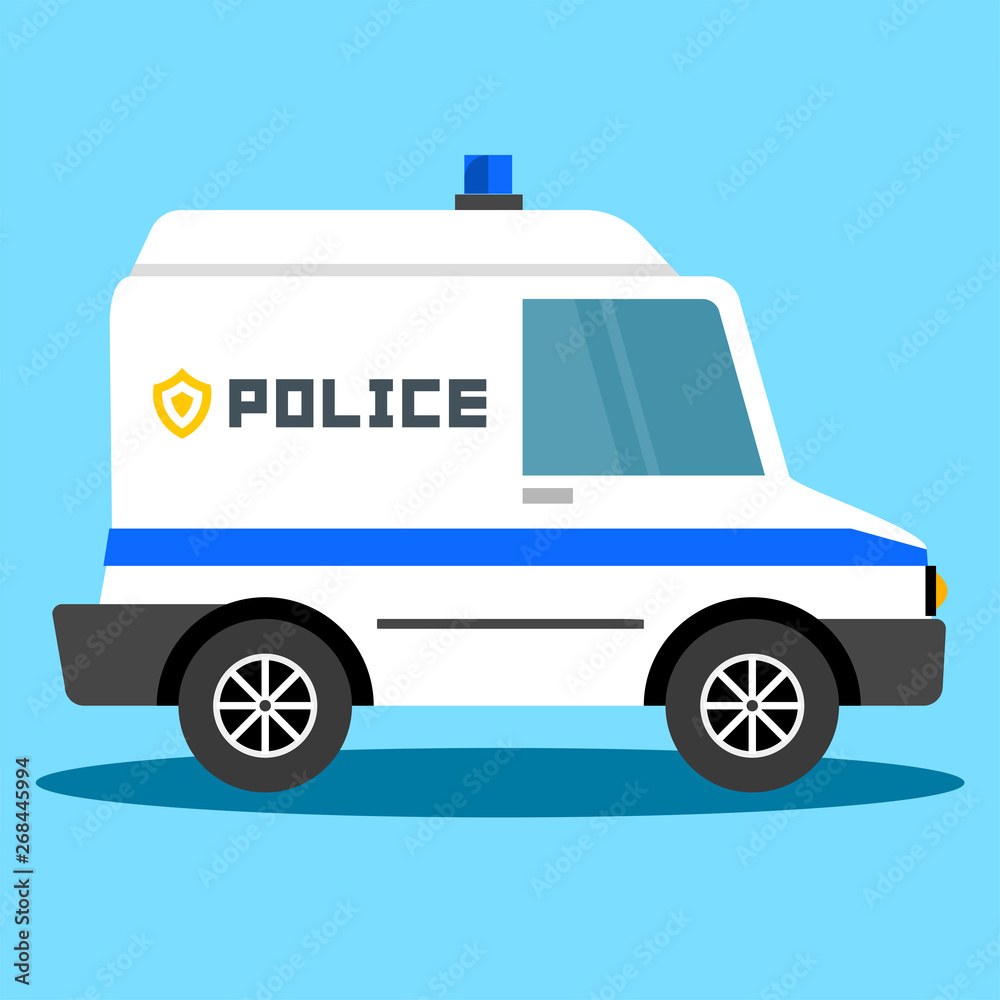 Vector illustration police car. Police auto emergency. Police vehicle ...