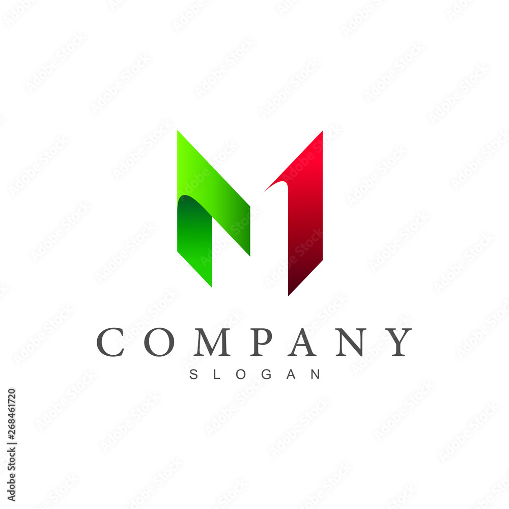 logo letter m , logo m and number one Stock Vector | Adobe Stock