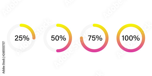 Coloder chart percentege infographic isolated circular progress ...