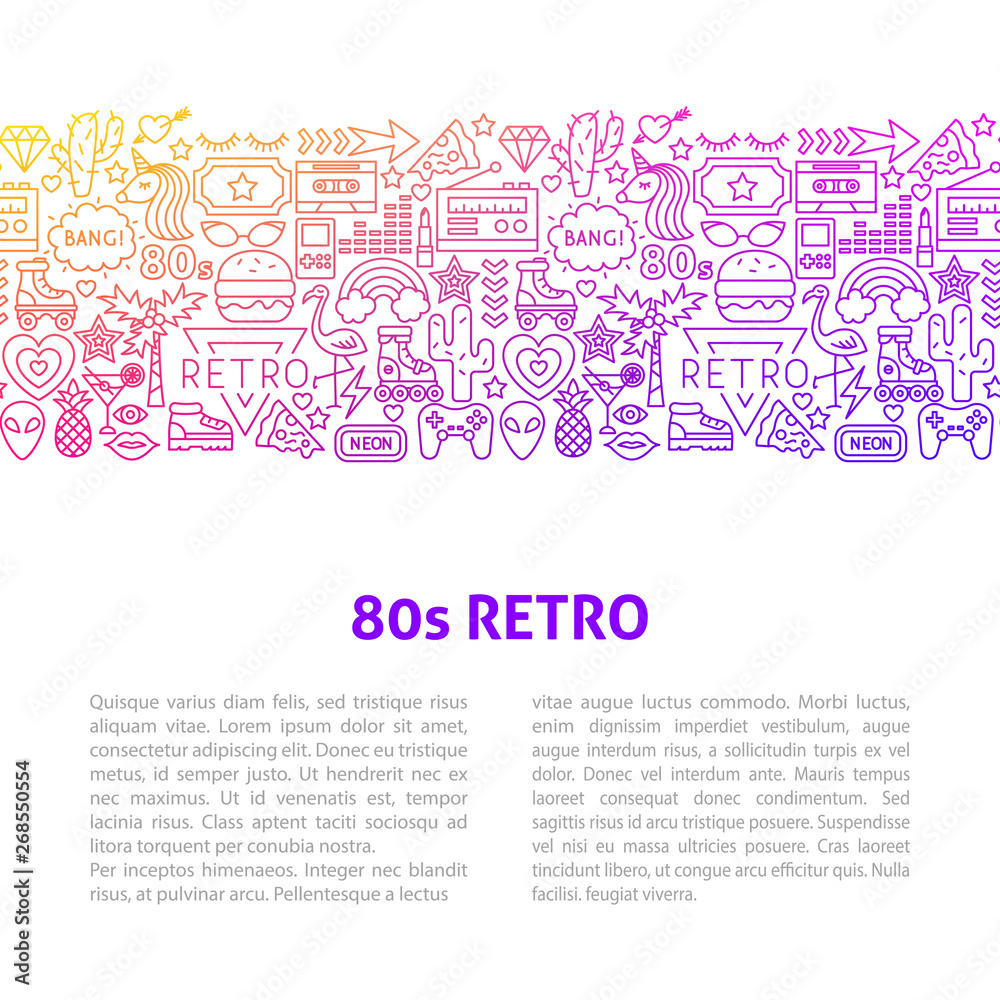 80s Retro Line Design Template Stock Vector | Adobe Stock