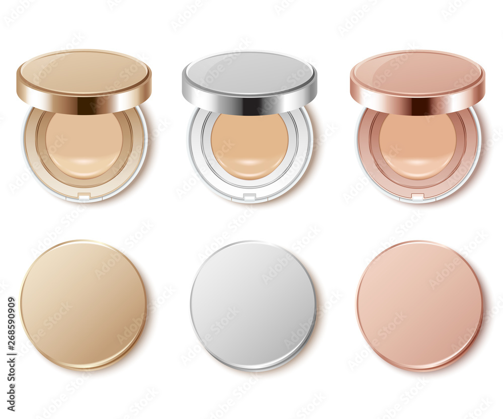 Cushion compact foundation packaging template : Vector Illustration ...