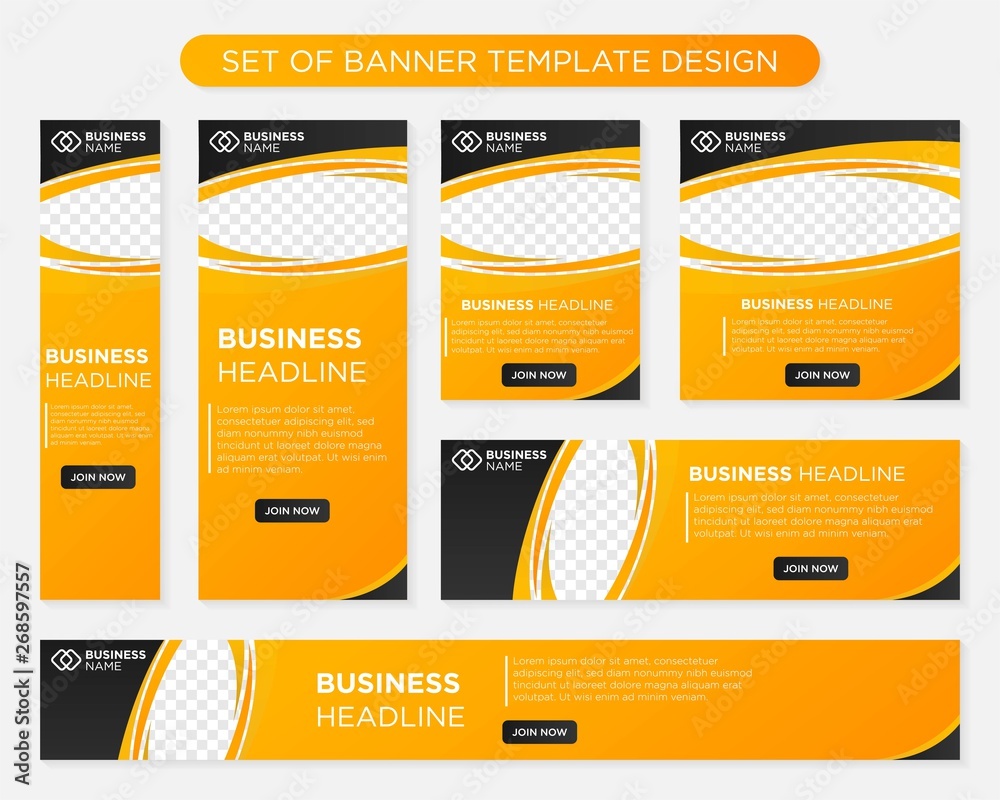 set of modern banner template design with modern and simple concept ...