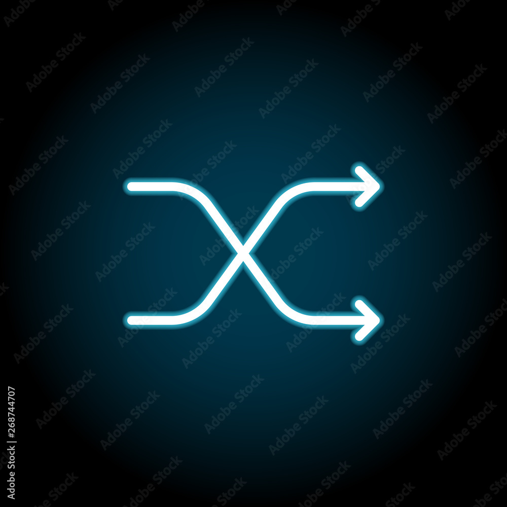 arrow shuffle neon icon. Simple thin line, outline vector of Arrow ...