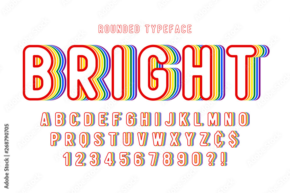 Original display rainbow font design, alphabet, letters Stock Vector ...