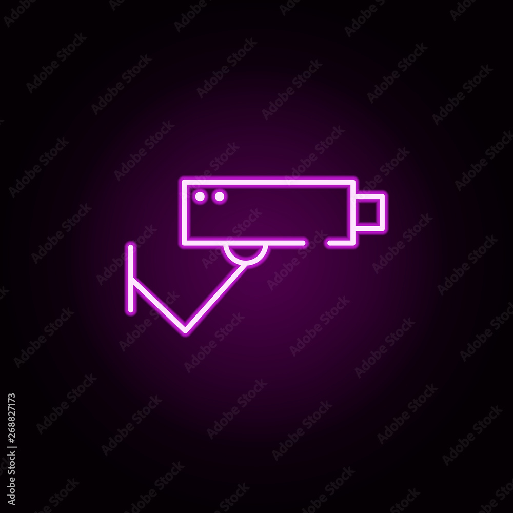 cctv neon icon. Elements of security set. Simple icon for websites, web ...