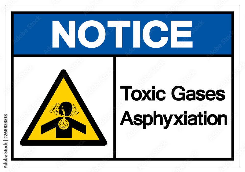 Notice Toxic Gases Asphyxiation Symbol Sign, Vector Illustration ...