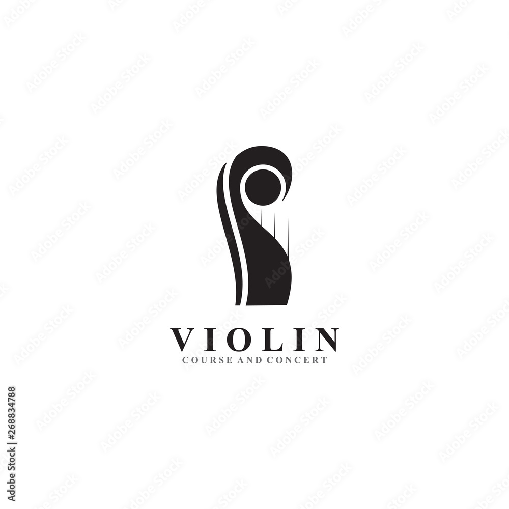 Violin and cello head logo design inspiration vector template Stock ...