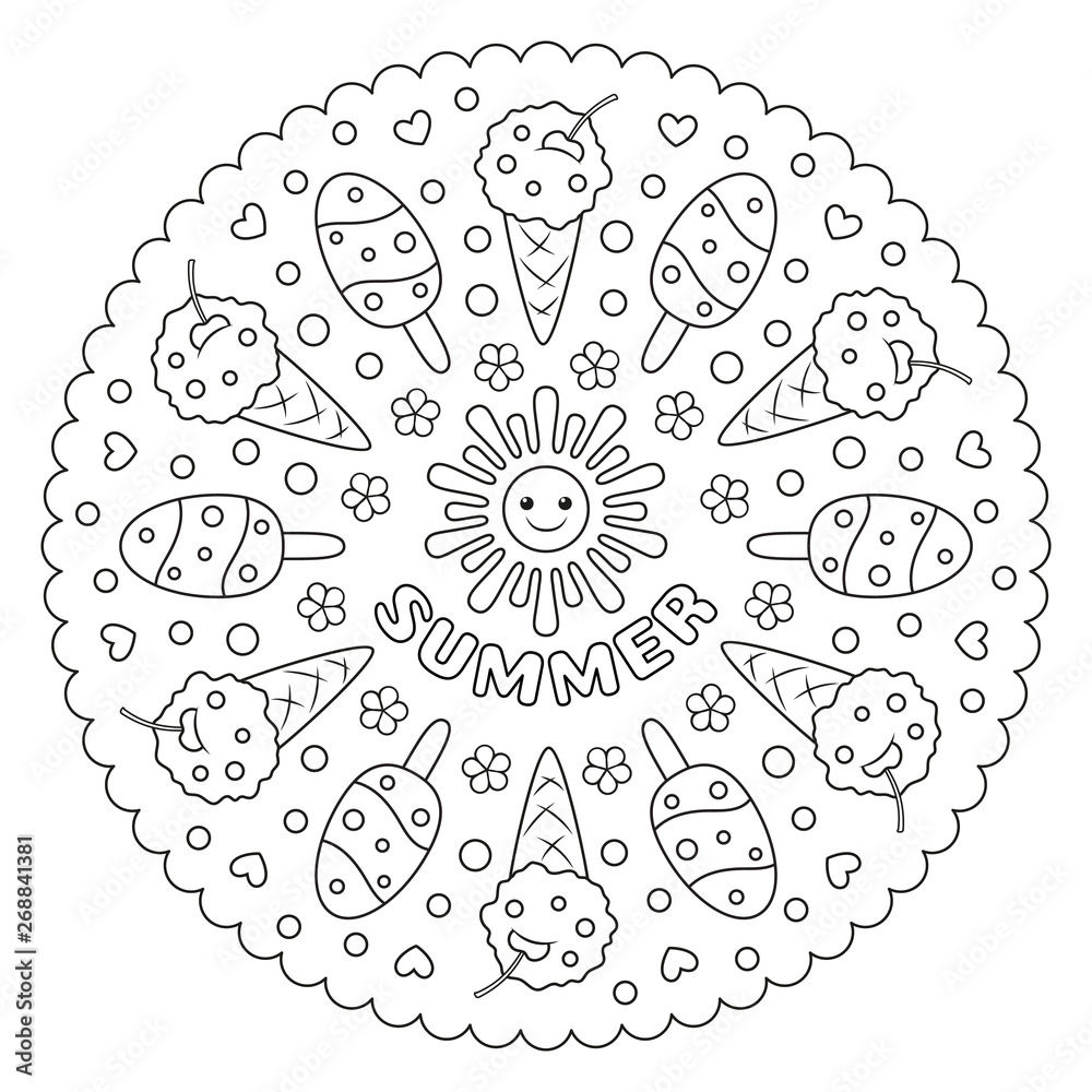 Summer Mandala Coloring Pages