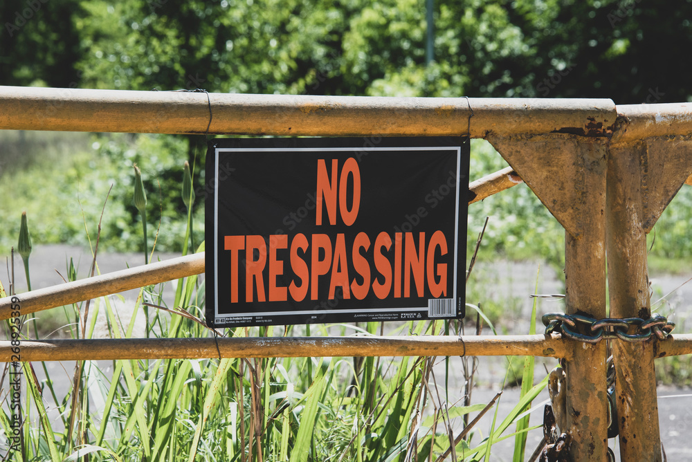 No Trespassing Sign Stock Photo | Adobe Stock