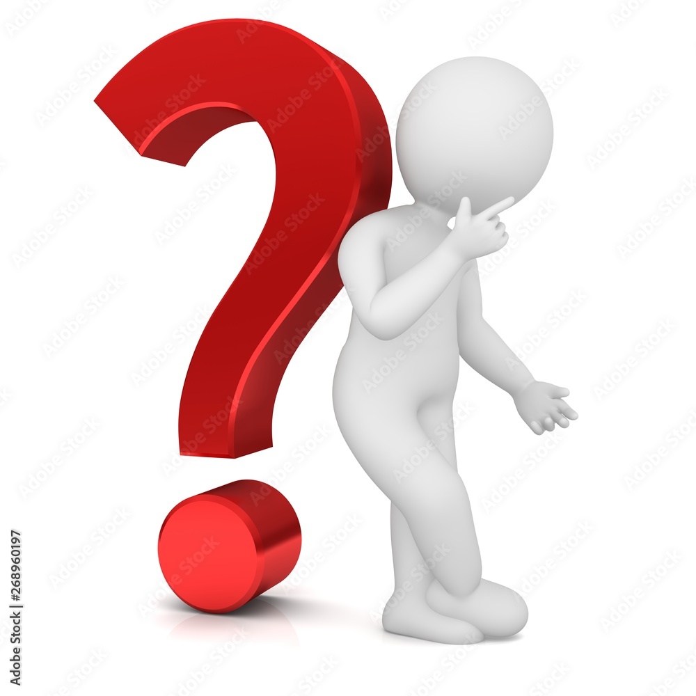 pondering man question mark stick figure interrogate asking thinking ...