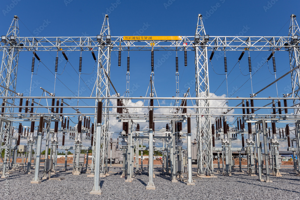 Foto de Stock 115 kV substation main and transfer bus scheme and supply ...