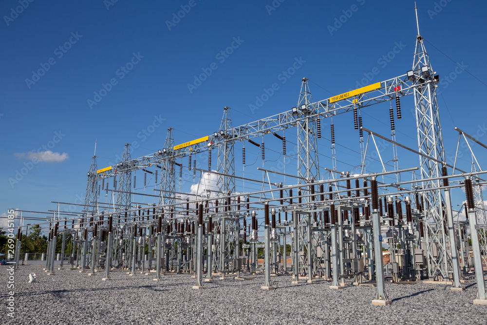Photo Stock 115 kV substation main and transfer bus scheme and supply ...