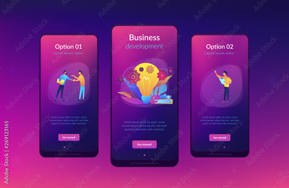 Image vectorielle Stock Businessmen handshake and big bulb with rotating gears. Business idea ...