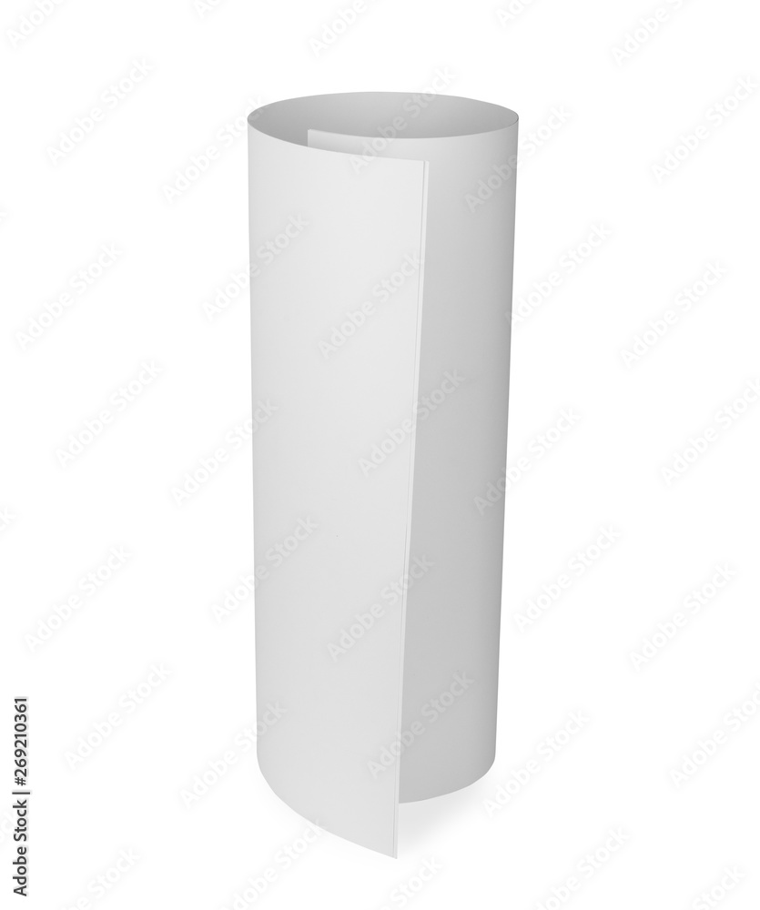 Blank whatman paper mockup with roll, top view isolated. Creative ...