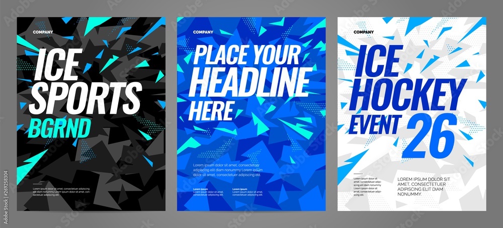 Blue layout design template for sport event, tournament or competition ...