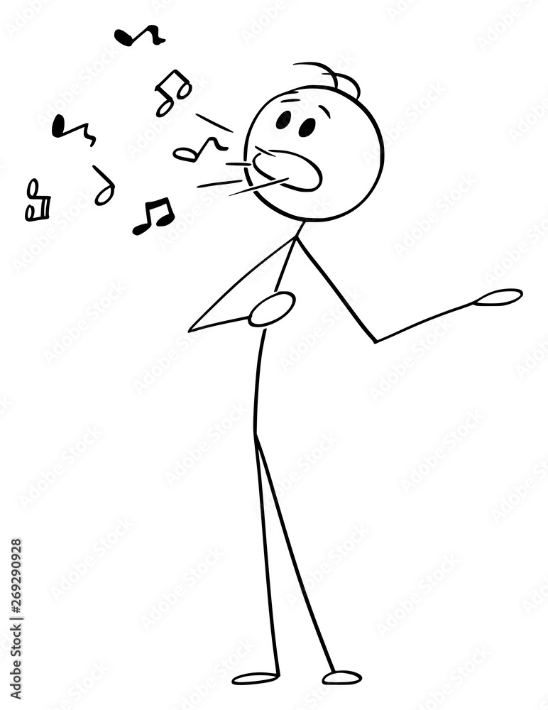 Vector cartoon stick figure drawing conceptual illustration of man or ...