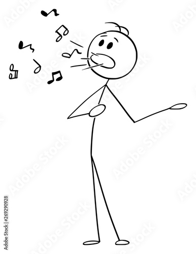 Vector cartoon stick figure drawing conceptual illustration of man or ...