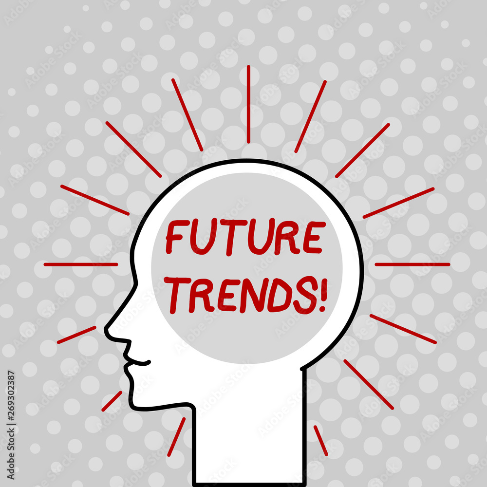 Writing note showing Future Trends. Business concept for forecasts ...