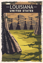 Louisiana Retro Travel Poster Free Stock Photo - Public Domain Pictures