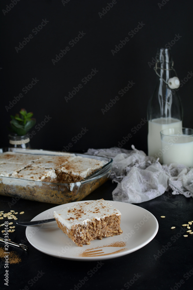 Applesauce Cake with Low Fat Zero Point Oat Crust and Yogurt Topping ...
